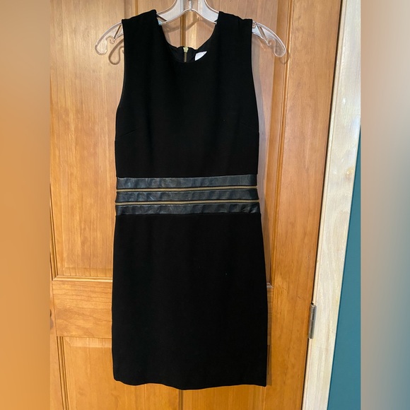 2B.Rych | Dresses | 2brych Size 6 Fitted Black Dress With Leather And ...